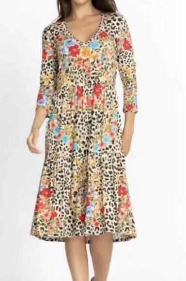 Johnny Was | Dresses | New Johnny Was Cheetah Tiered Dress In Mti ...